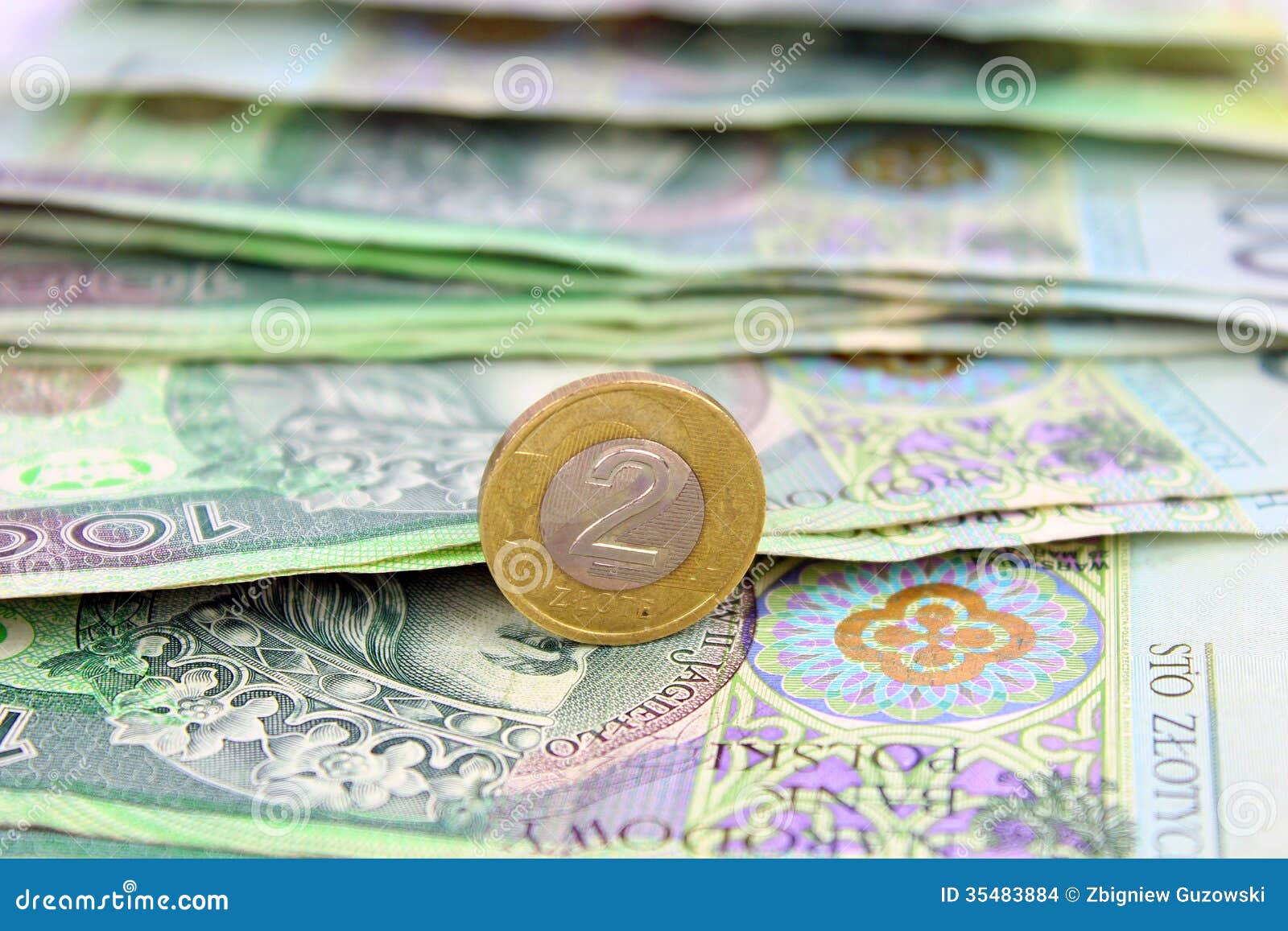 Poolse zloty (geld) stock foto. Image of besteed, gouden - 35483884