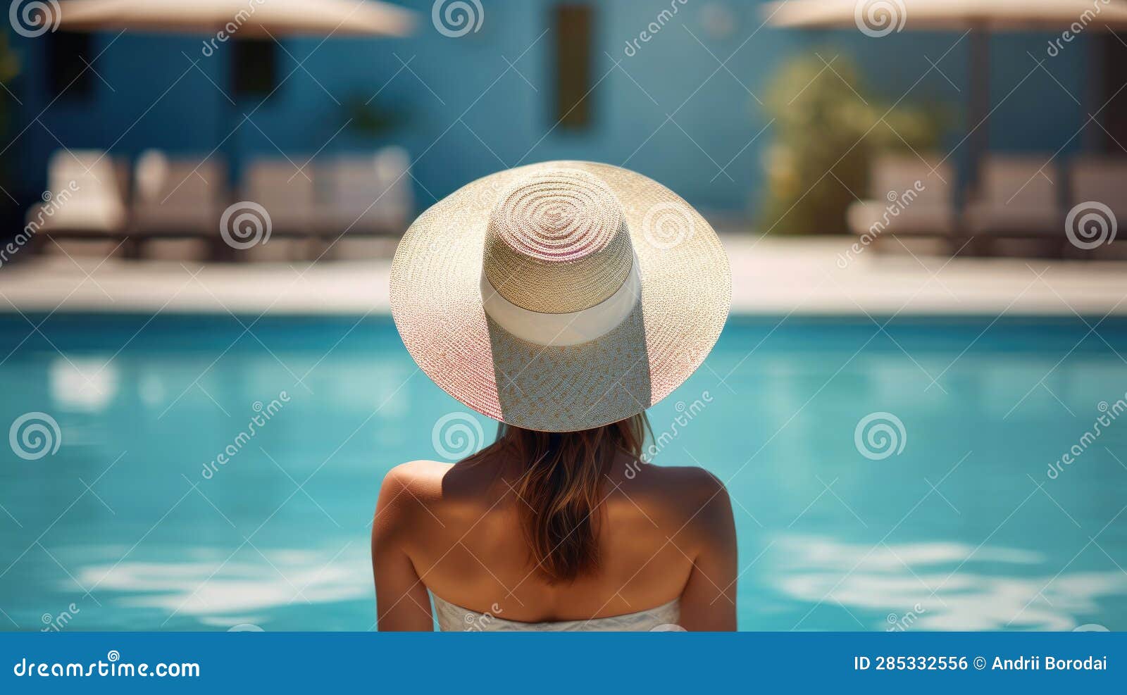 Poolside Beauty. Generative AI. Stock Illustration - Illustration of ...