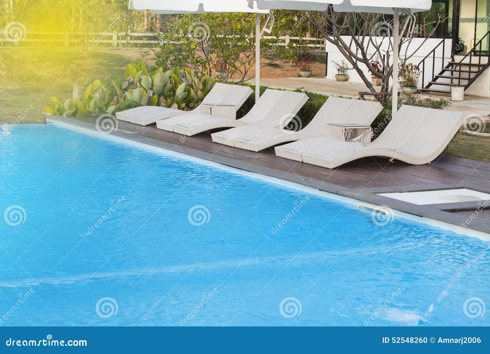 Poolside Bed stock photo. Image of tourism, light, green - 52548260