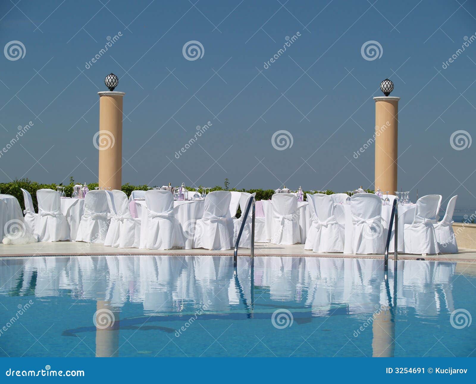 Poolside event setup stock image. Image of seating, celebration - 3254691