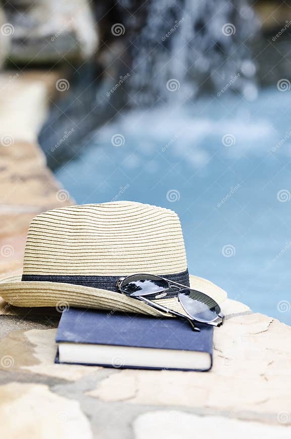 Poolside stock image. Image of rest, summer, book, swim - 34551767