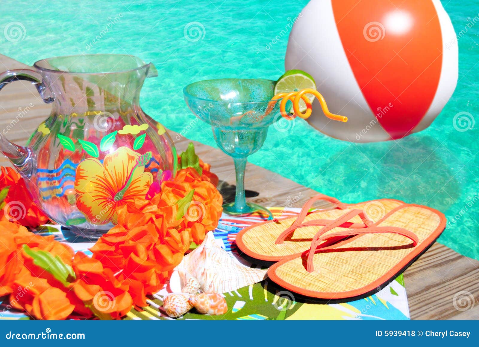 Poolside party stock photo. Image of beachball, drink - 5939418