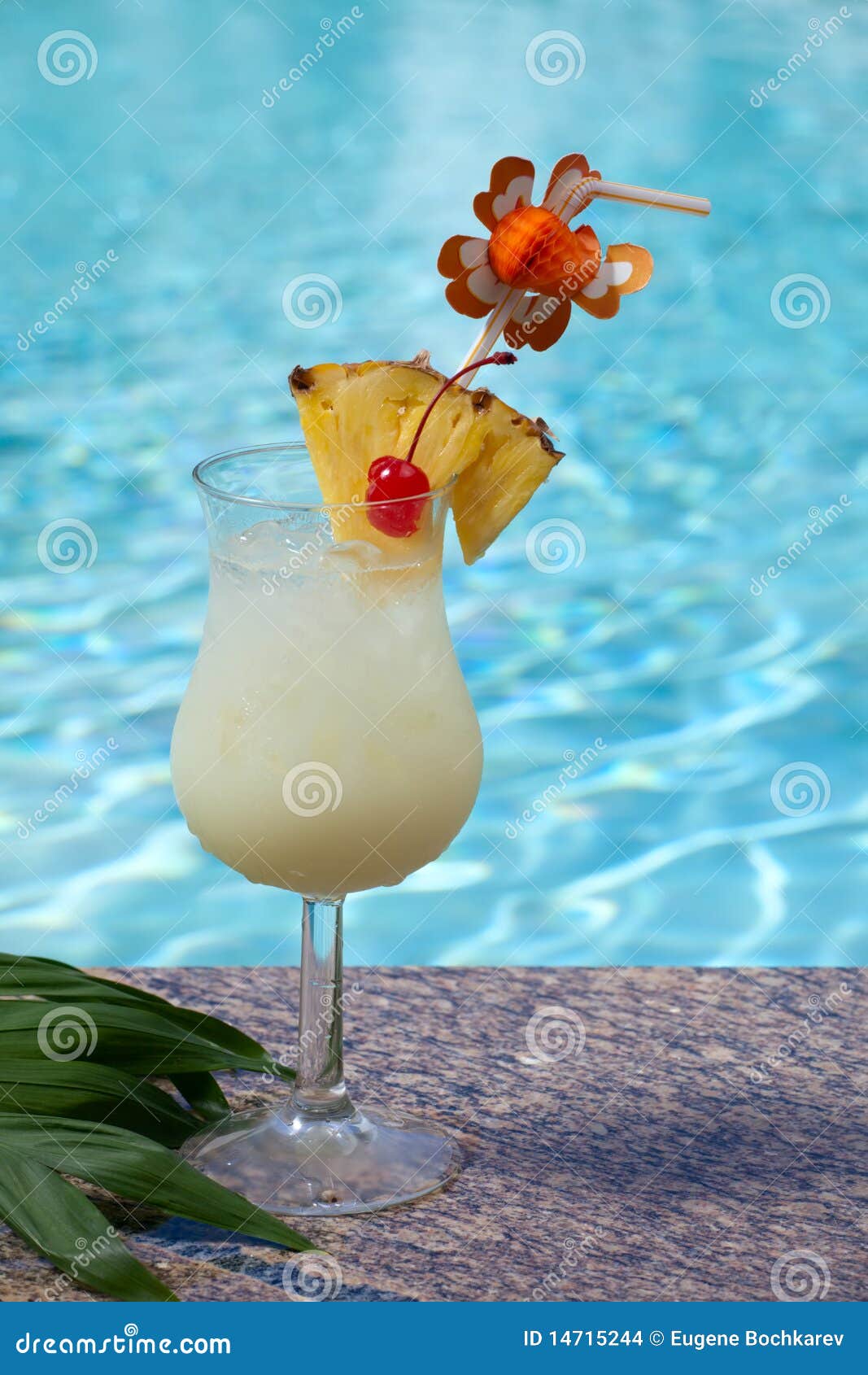 Poolside Pina Colada stock photo. Image of luxury, pool - 14715244