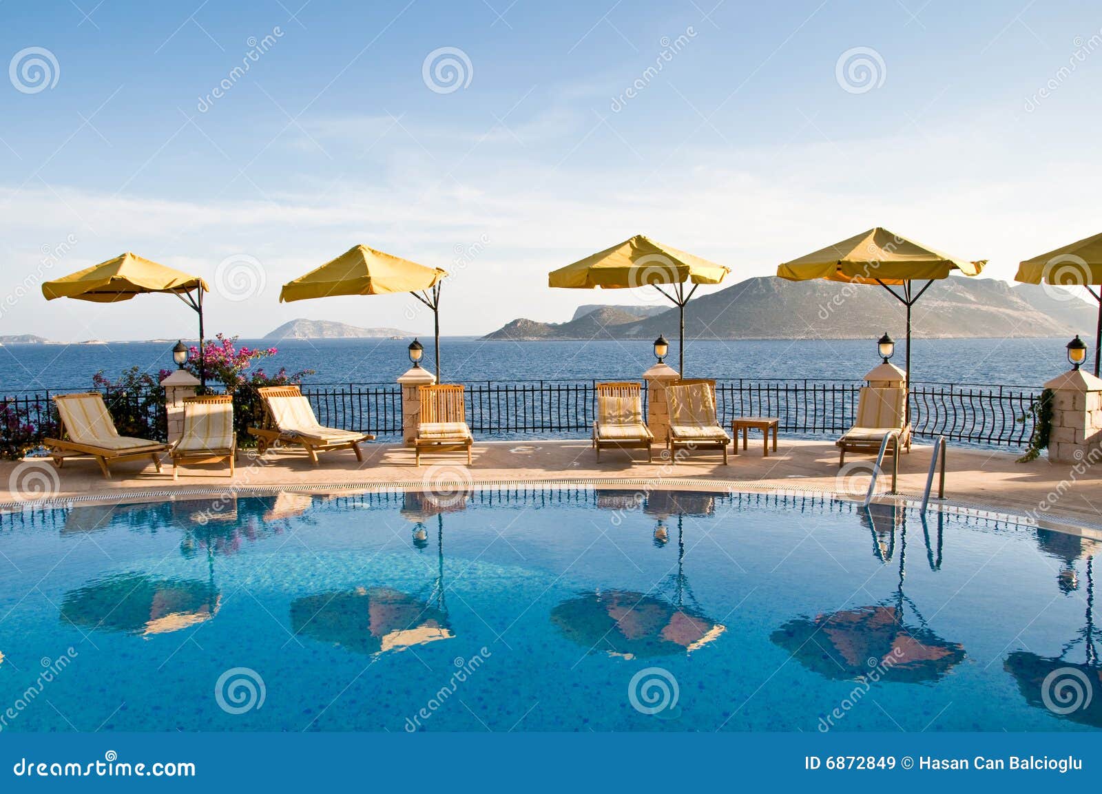 Poolside at a resort stock image. Image of relaxing, mediterranean ...