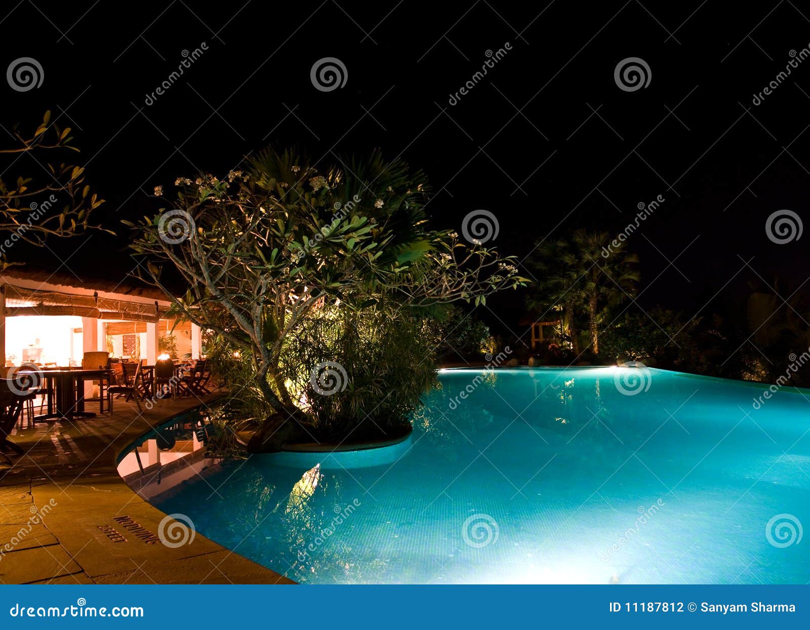 Poolside restaurant stock photo. Image of evening, retaurant - 11187812