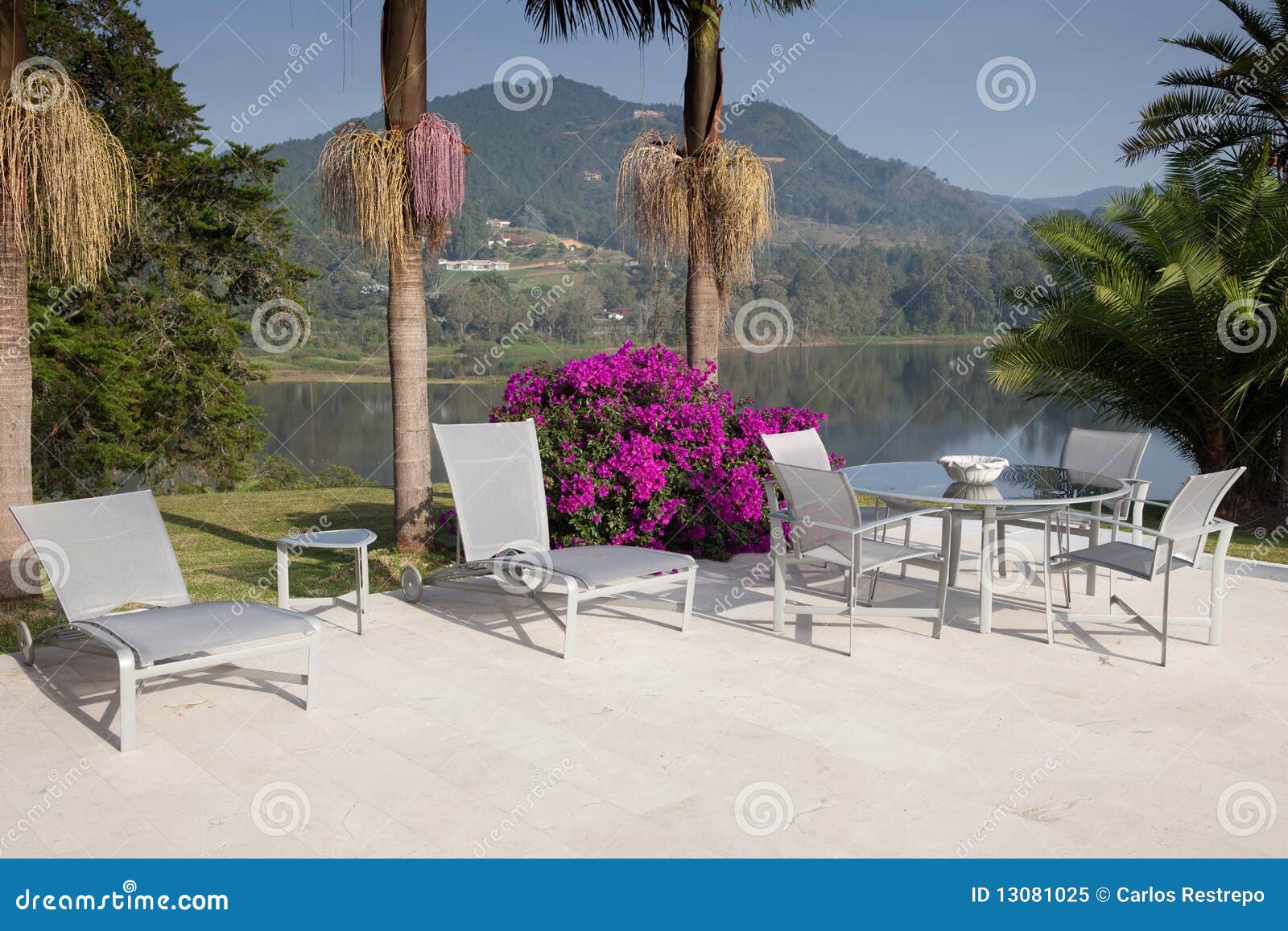 Poolside Terrace stock image. Image of comfortable, idyllic - 13081025