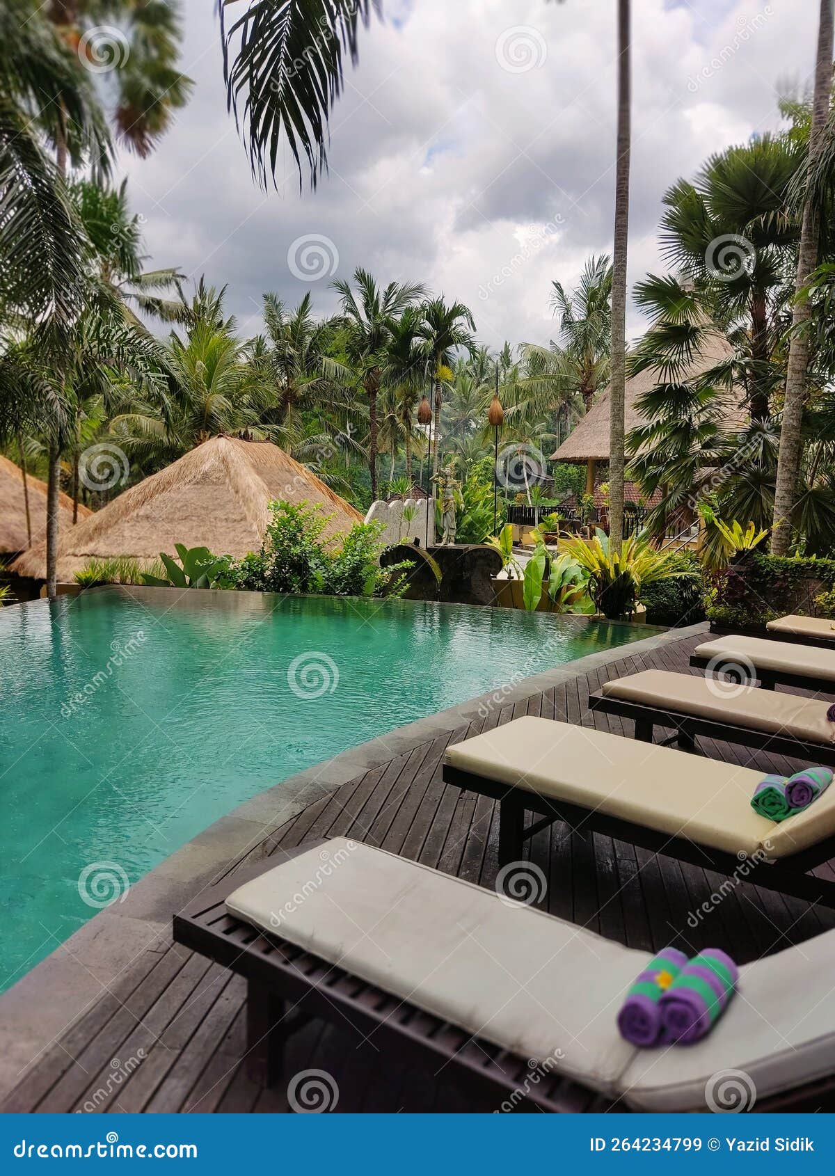 Poolside View at Sangkara Resort Bali Stock Image - Image of sunlight ...