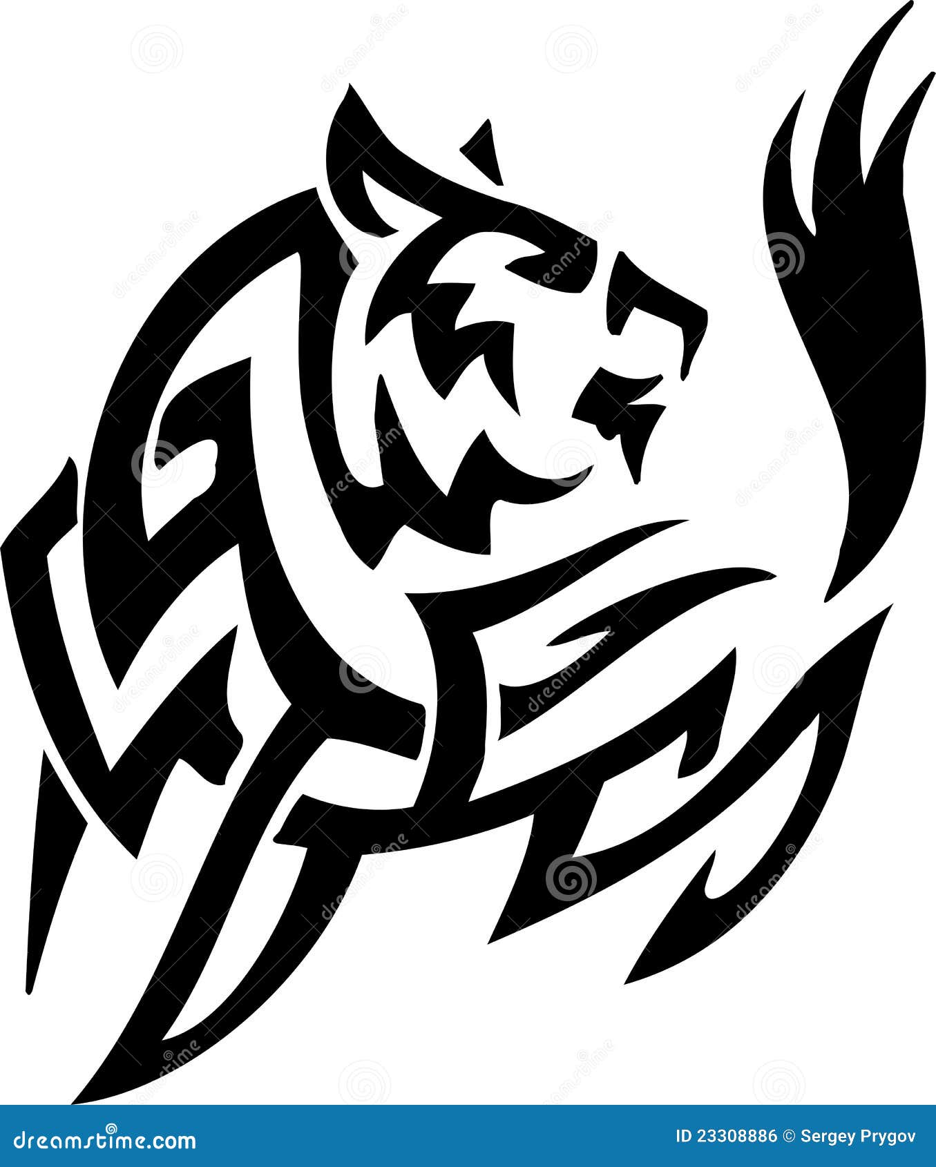 Poolvos in Stammenstijl - Vectorillustratie Vector Illustratie ...