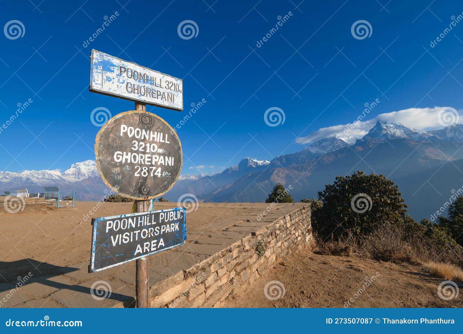 Poon Hill View Point in Ghorepani, Nepal Stock Image - Image of travel ...