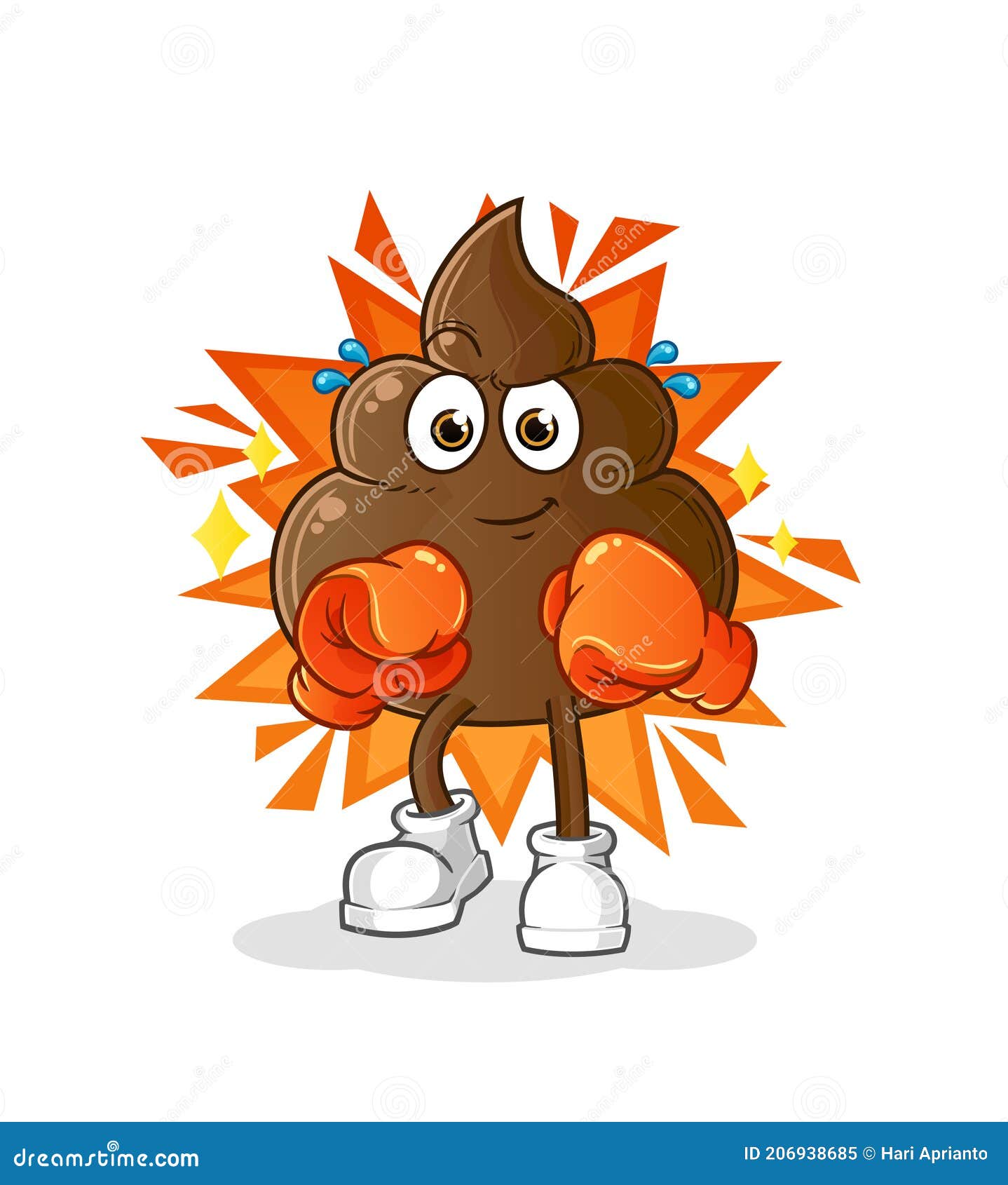 Poop Boxer Character. Cartoon Mascot Vector Stock Vector - Illustration ...