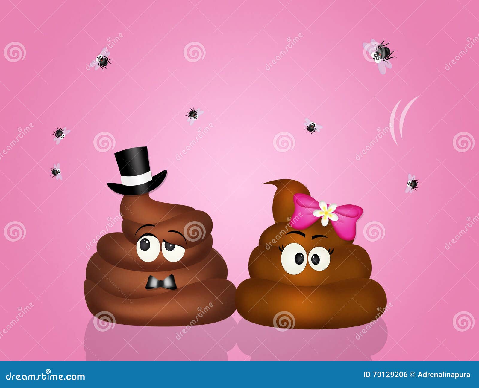 Poop Couple. Be Mine. Valentines Day Greeting Card With Cute Smiling ...