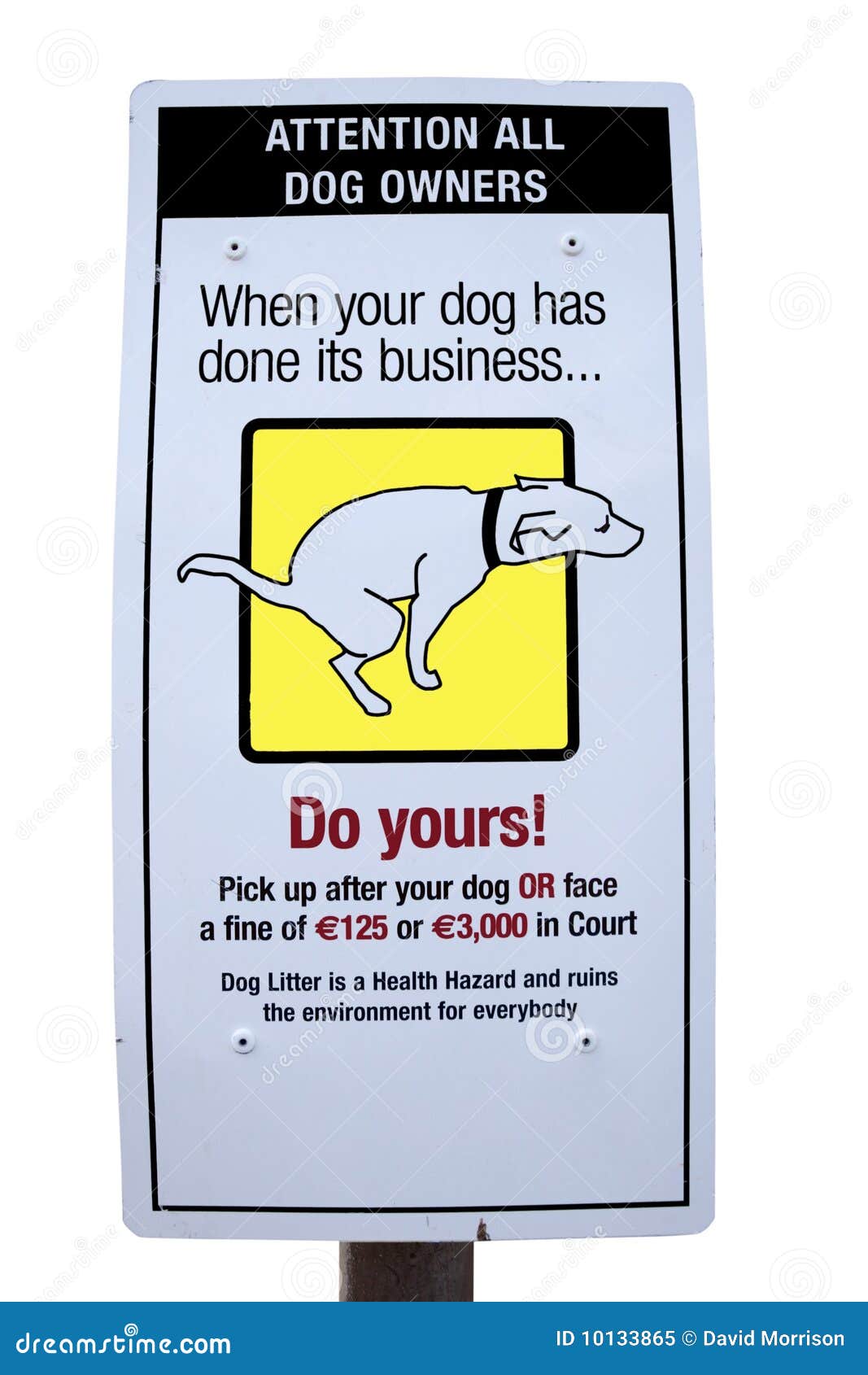 Poop Dog Sign with Clipping Path Stock Image - Image of restricted ...