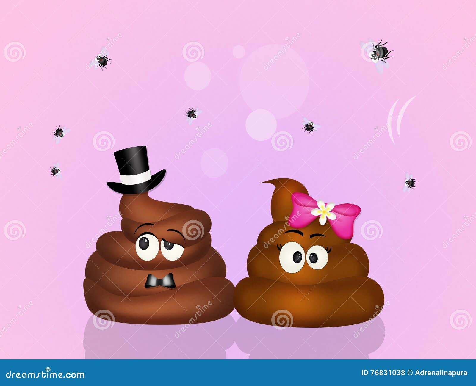 Poop Couple. Be Mine. Valentines Day Greeting Card With Cute Smiling ...