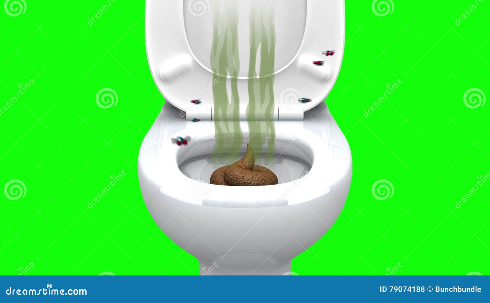 Poop in the Toilet. 3D Animation, Green Screen, Loopable. Stock Footage ...