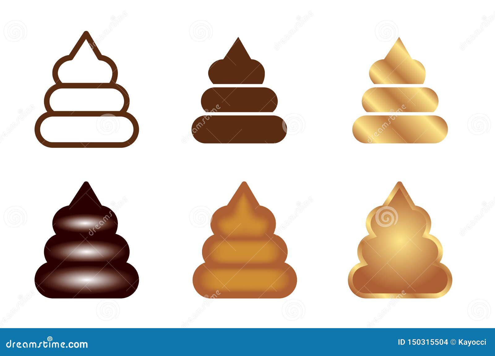 Pooping Icon Set - Sign & Symbol Mark Stock Vector - Illustration of ...