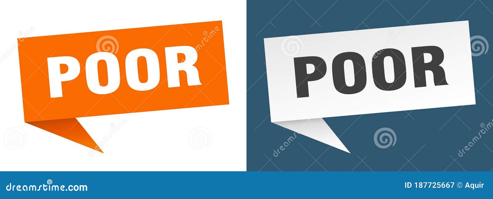 Poor Banner. Poor Speech Bubble Label Set Stock Vector - Illustration ...