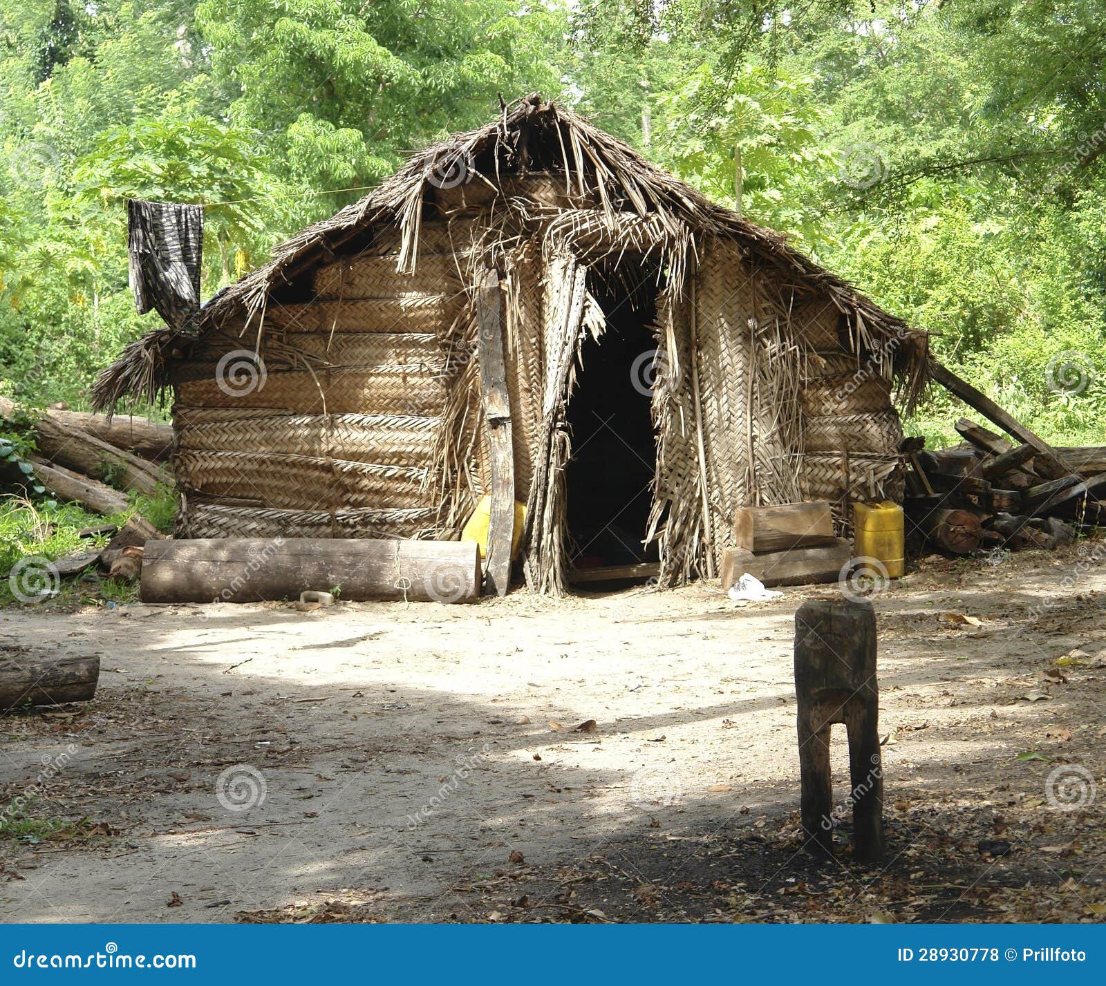 Poor barrack in the jungle stock photo. Image of human - 28930778