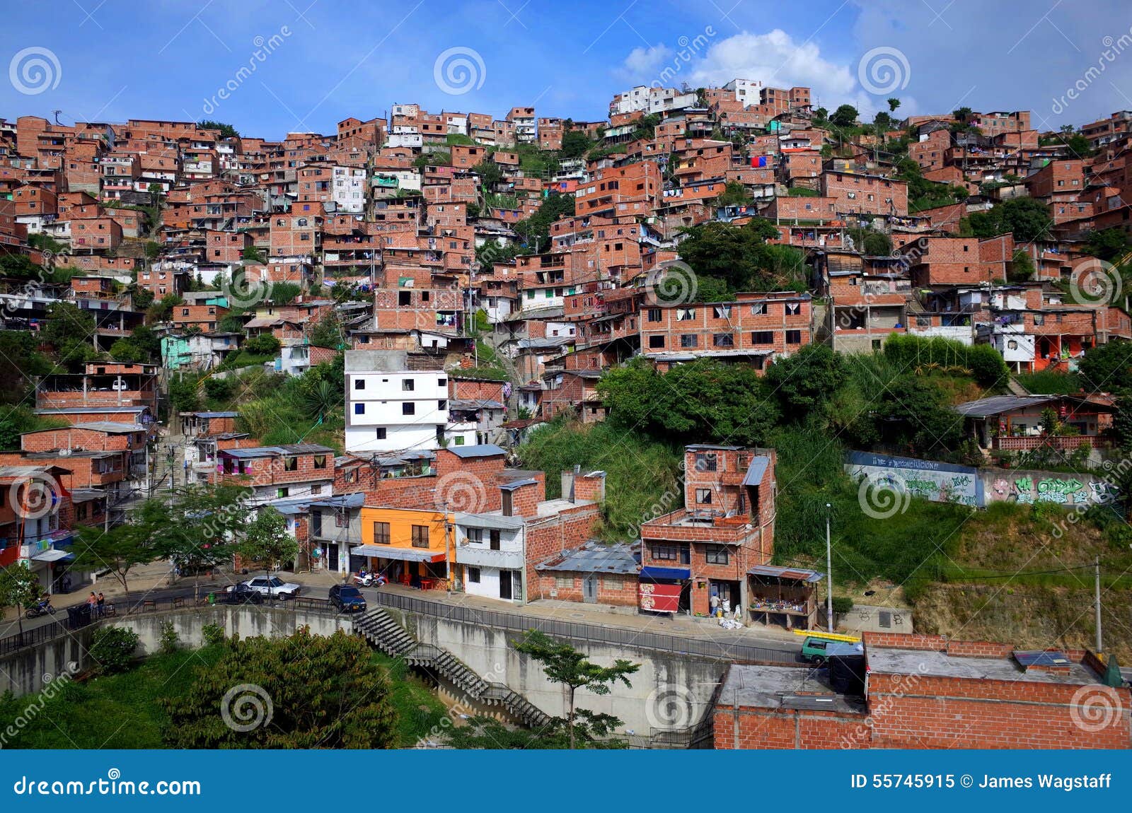 Poor barrrio in Medellin editorial image. Image of barrio - 55745915