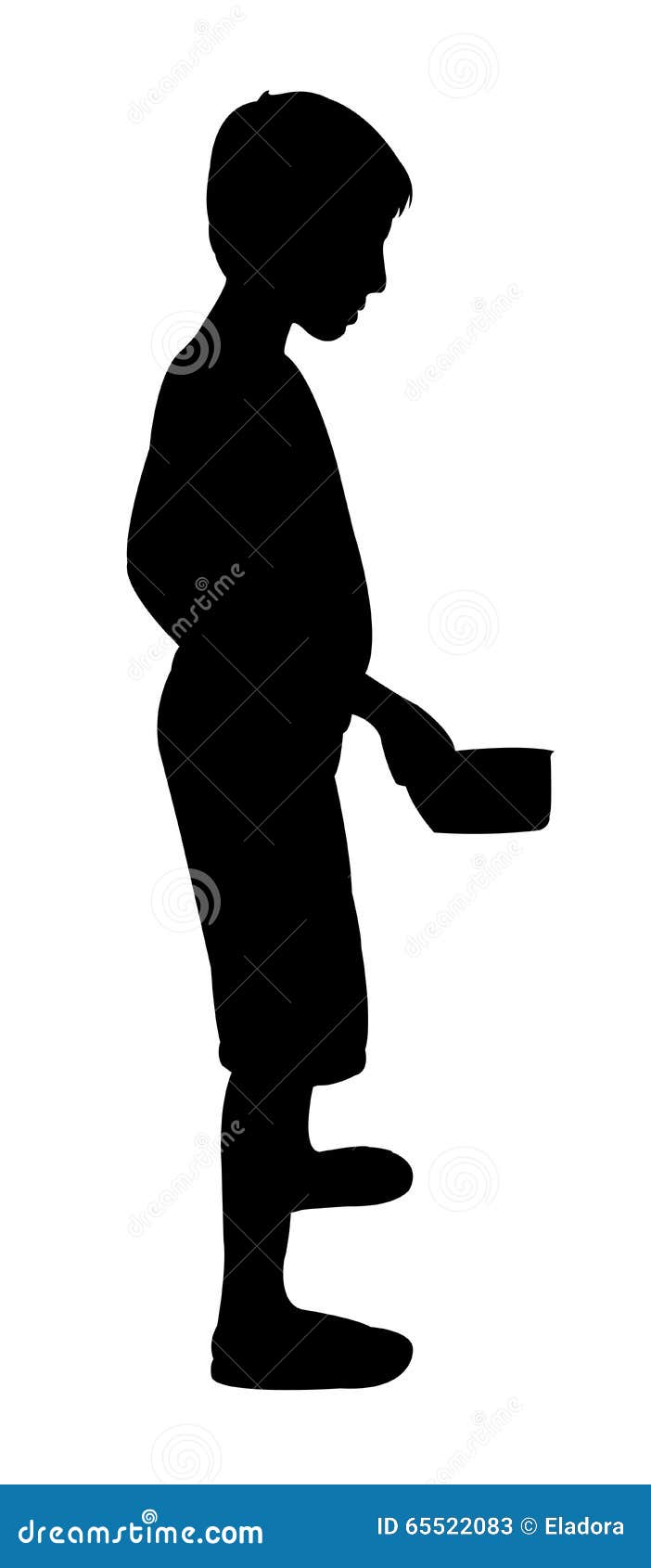 A Poor Begger Boy Silhouette Vector Stock Vector - Illustration of ...