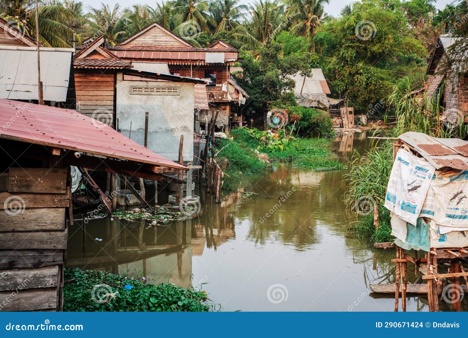 Poor Cambodians Living in Poverty Along a River Stock Photo - Image of ...