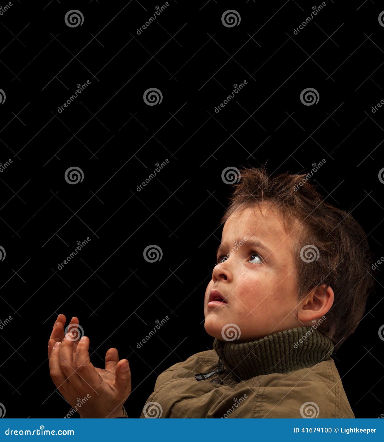 Poor Child Waiting for a Donation Stock Photo - Image of looking, needy ...