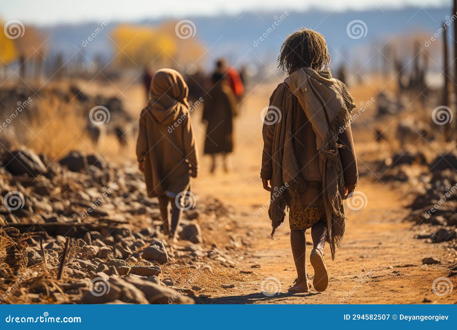 Poor Children Concept. People in Developing Countries Stock ...