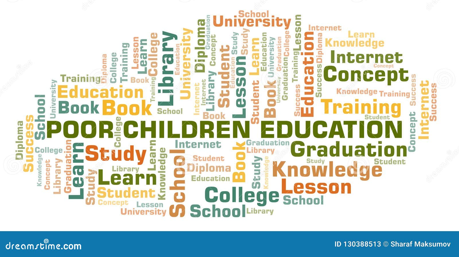 Poor Children Education Word Cloud. Stock Illustration - Illustration ...