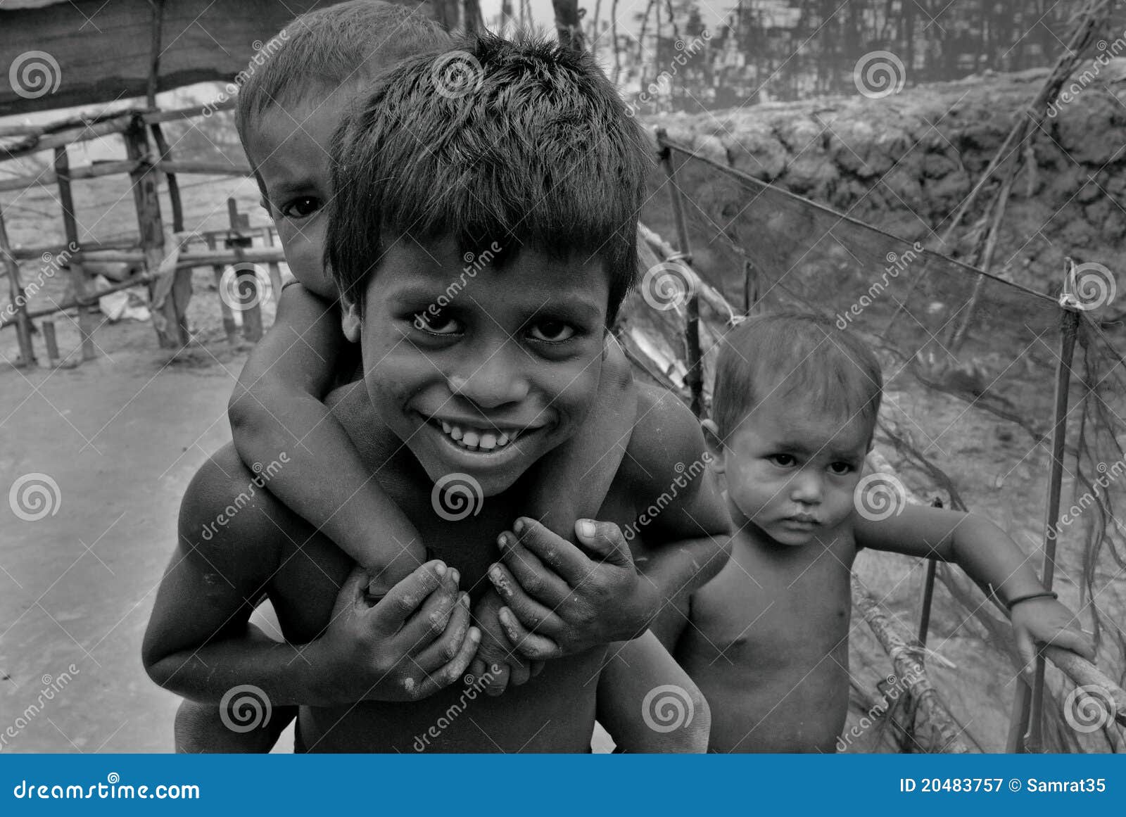 Poor Children in India editorial photography. Image of expression ...