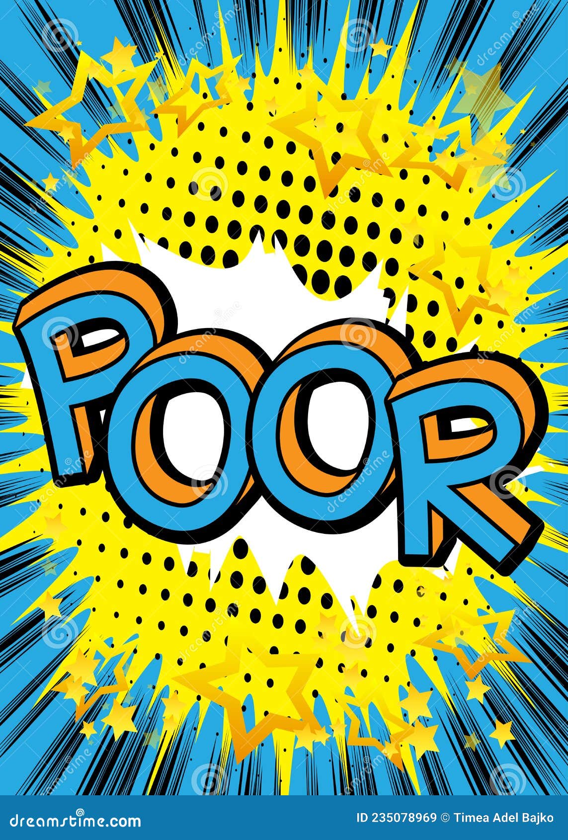 Poor. Comic Book Word Text on Abstract Comics Background Stock Vector ...