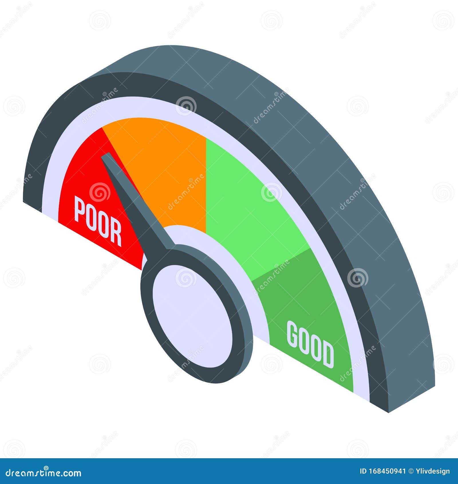 Poor Credit Score Icon, Isometric Style Stock Vector - Illustration of ...