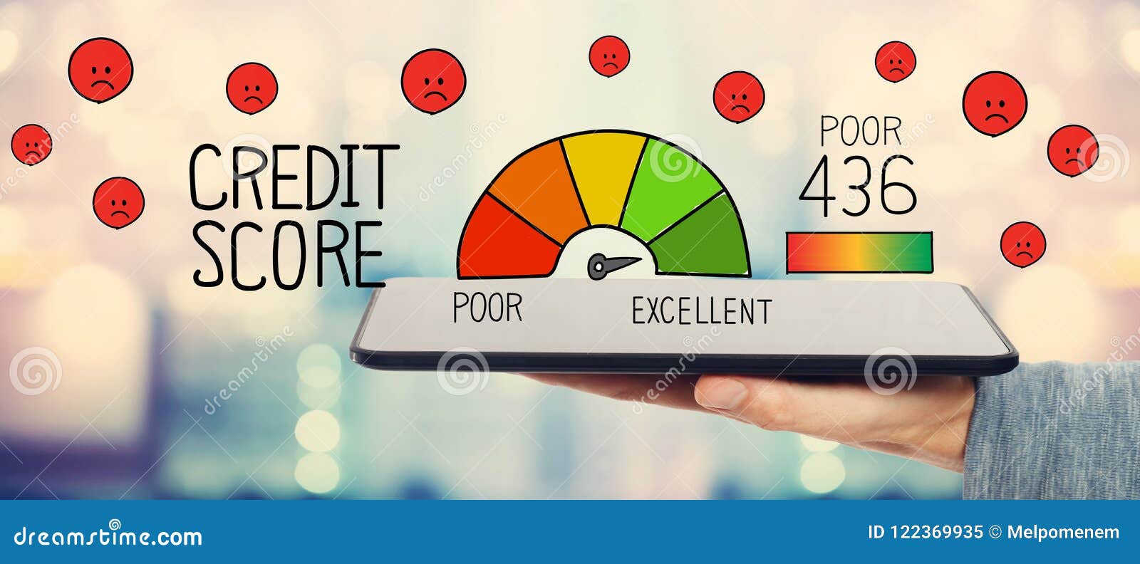 Poor Credit Score with Tablet Computer Stock Image - Image of ...