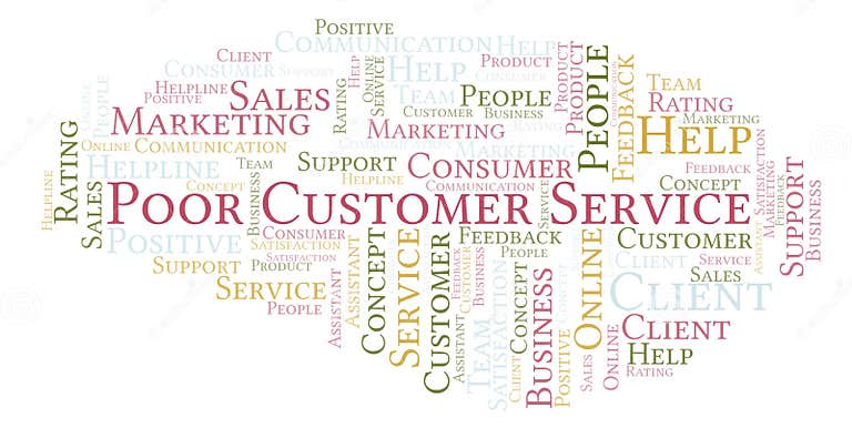 Poor Customer Service Word Cloud. Stock Illustration - Illustration of ...