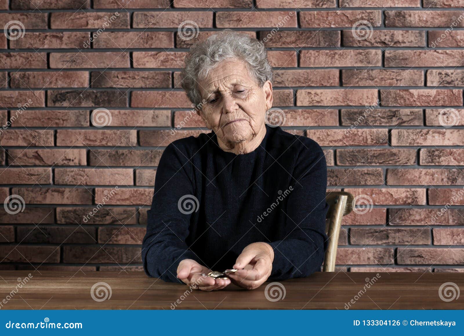 Poor Elderly Woman Counting Coins Stock Photo - Image of homeless ...