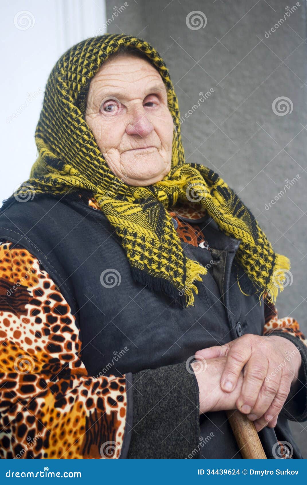 Poor elderly woman stock photo. Image of east, outdoors - 34439624