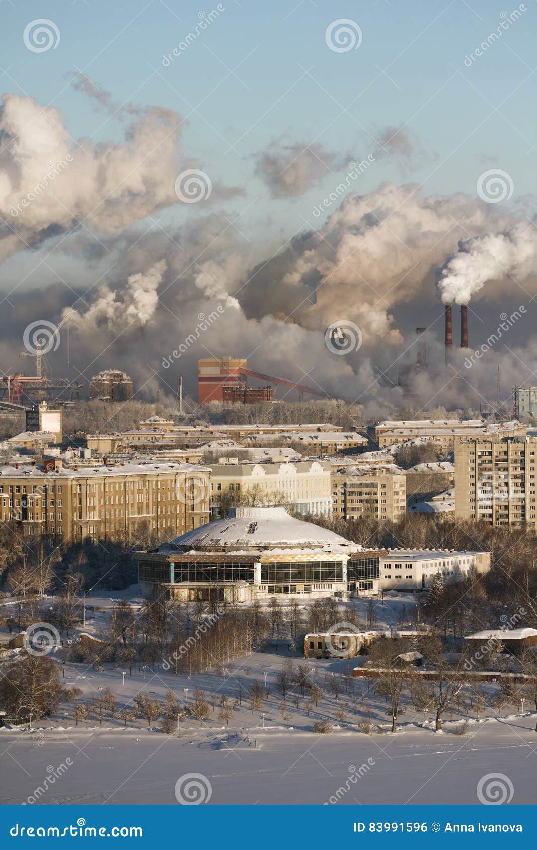 Poor Environment in the City. Environmental Disaster. Harmful Emissions ...