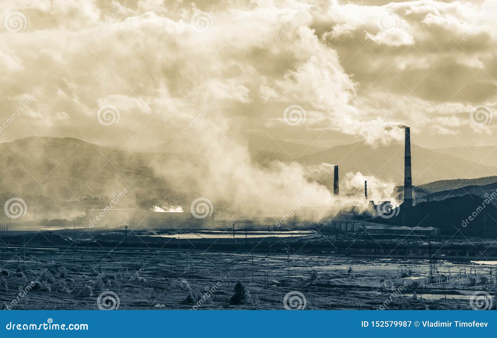 Poor Environment in the City. Environmental Disaster. Harmful Emissions ...