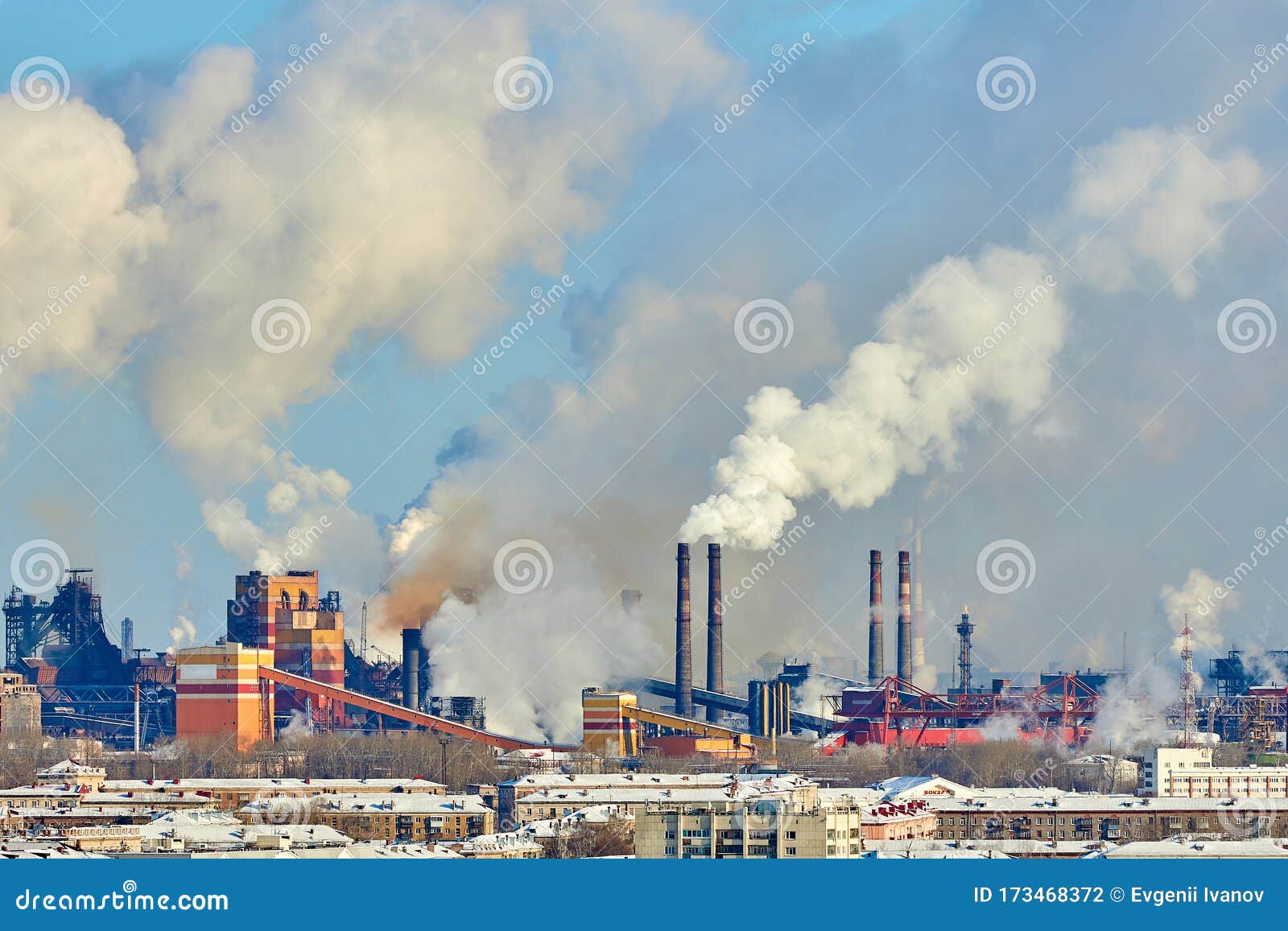 Poor Environment in the City. Environmental Disaster. Harmful Emissions ...