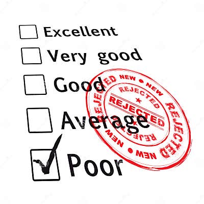 Poor evaluation failed stock illustration. Illustration of rating ...