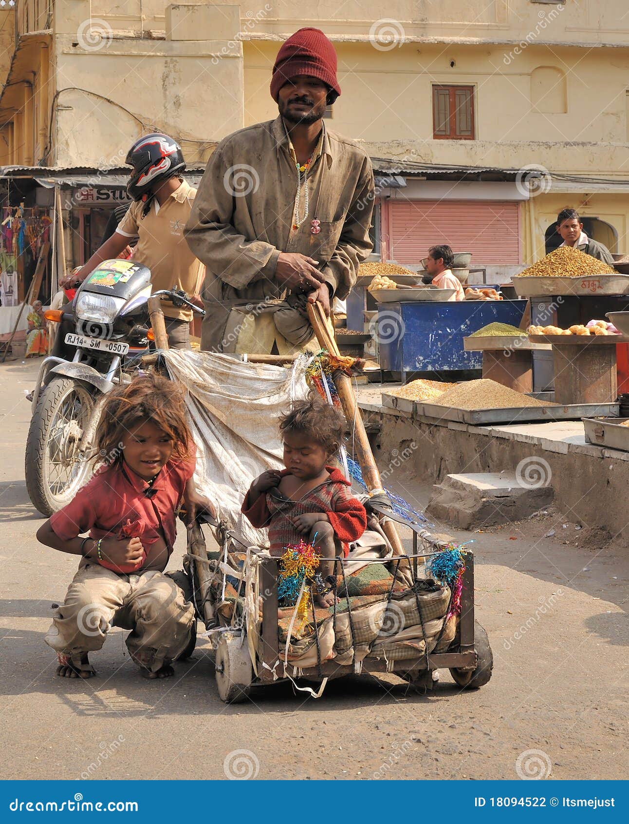 Poor Families in the Streets of Jaipur. Editorial Photography - Image ...