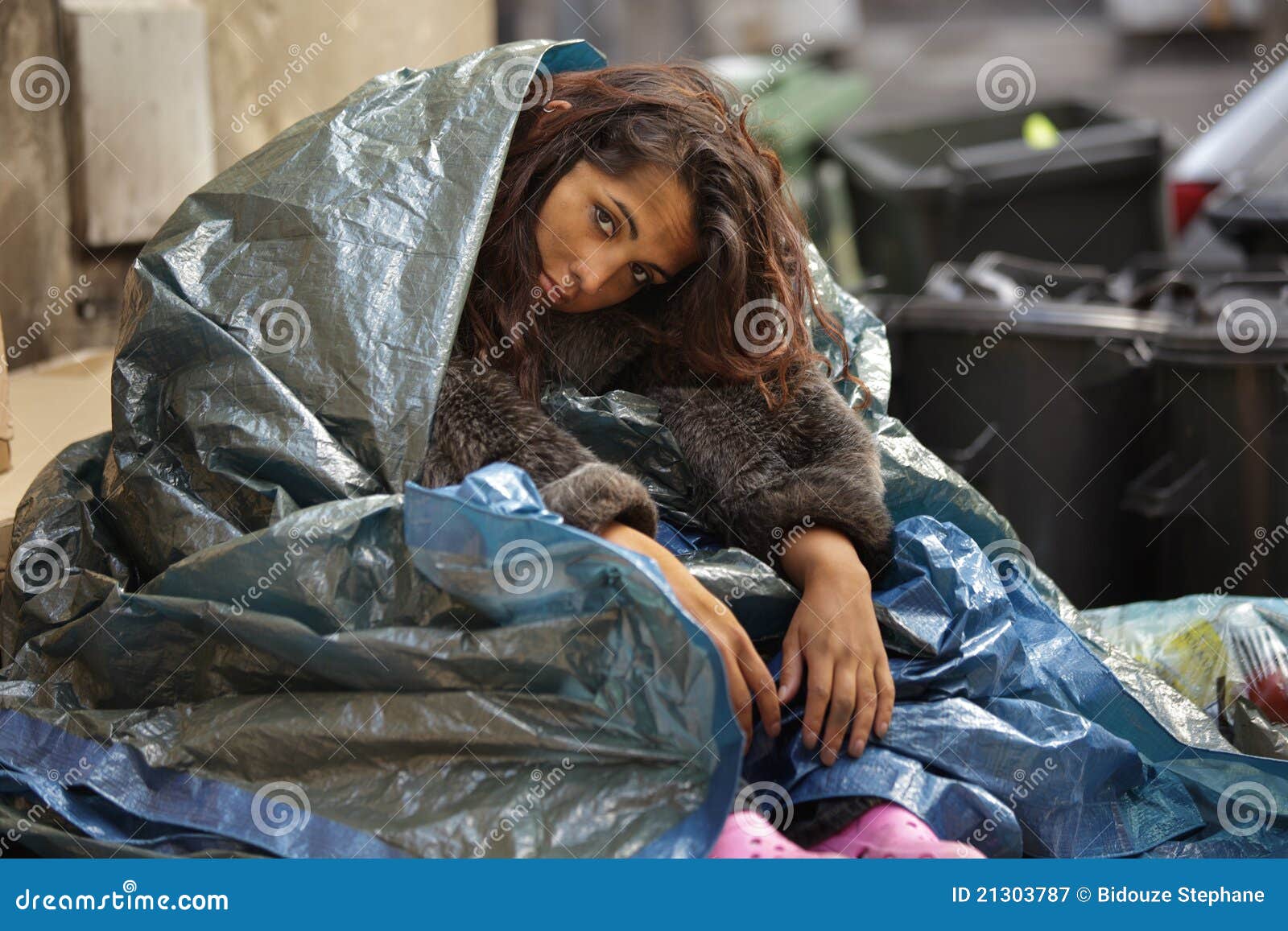 Poor Girl Having Terrible Headache. Studio Shot Of Upset European ...