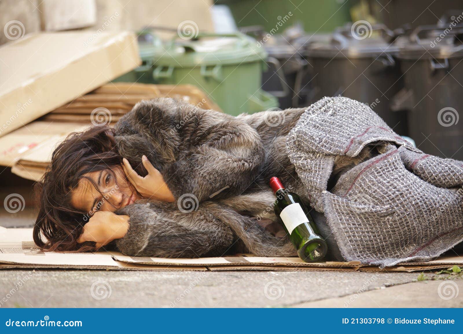 Poor girl tramp stock photo. Image of alcoholism, alcohol - 21303798