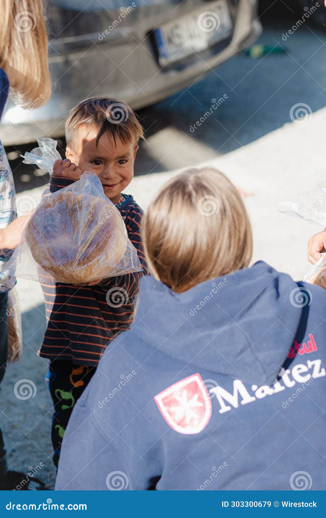 Poor Gypsy Kids Getting Bread from Volunteers Editorial Stock Image ...