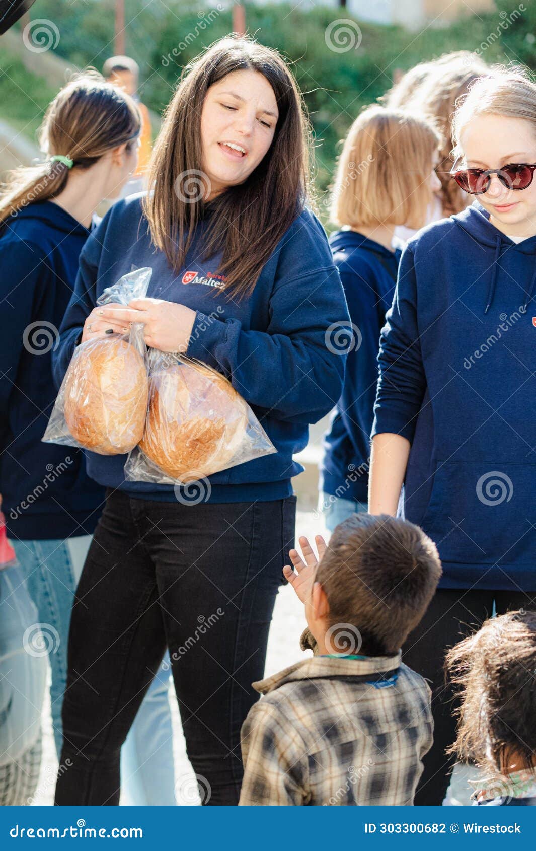 Poor Gypsy Kids Getting Bread from Volunteers Editorial Photography ...