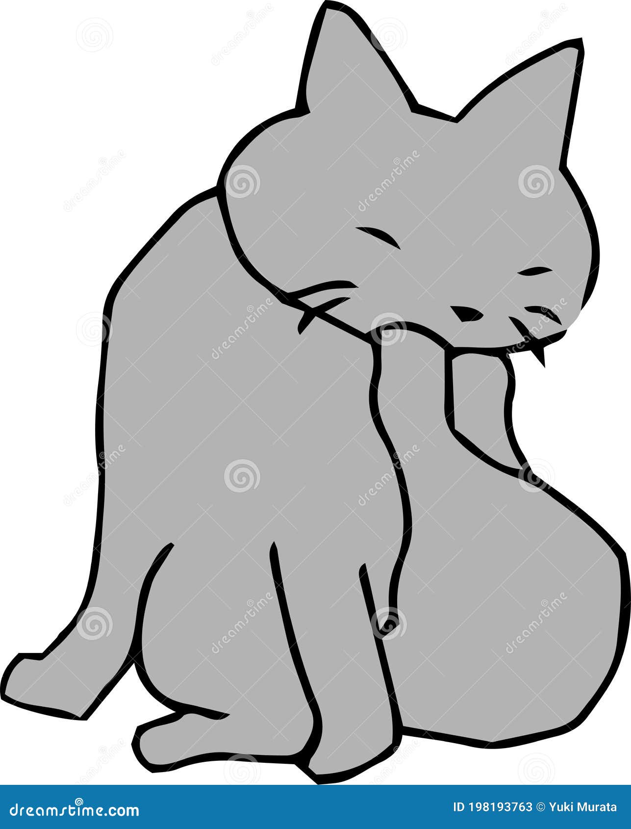 Poor Hand-painted Cute Cat Illustration Stock Vector - Illustration of ...