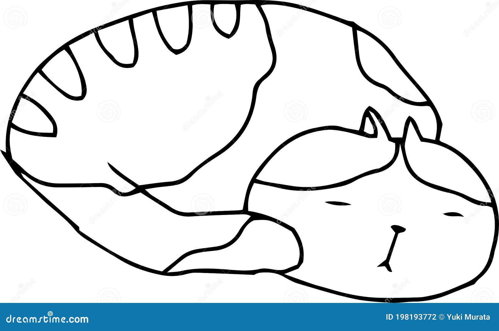 Poor Hand-painted Cute Cat Outline Illustration Stock Vector ...