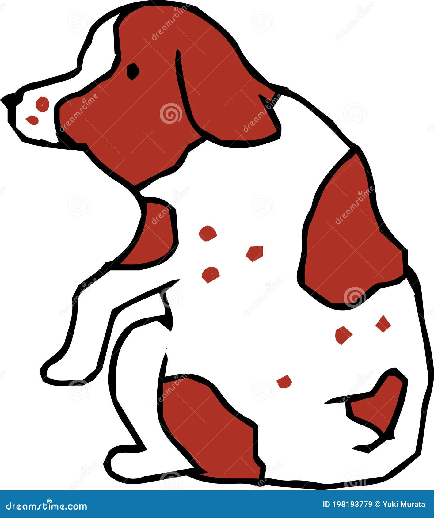 Poor Hand-painted Cute Dog Illustration Stock Vector - Illustration of ...