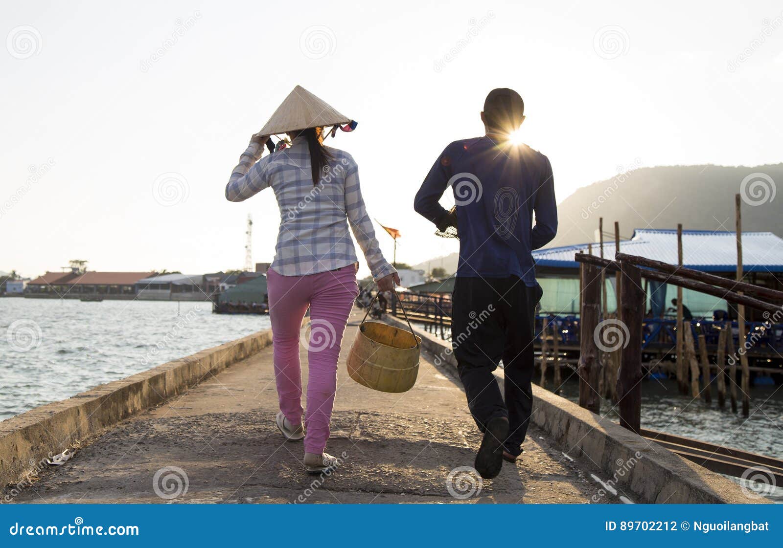Poor and Happy Asian Couple Going Home Editorial Photography - Image of ...