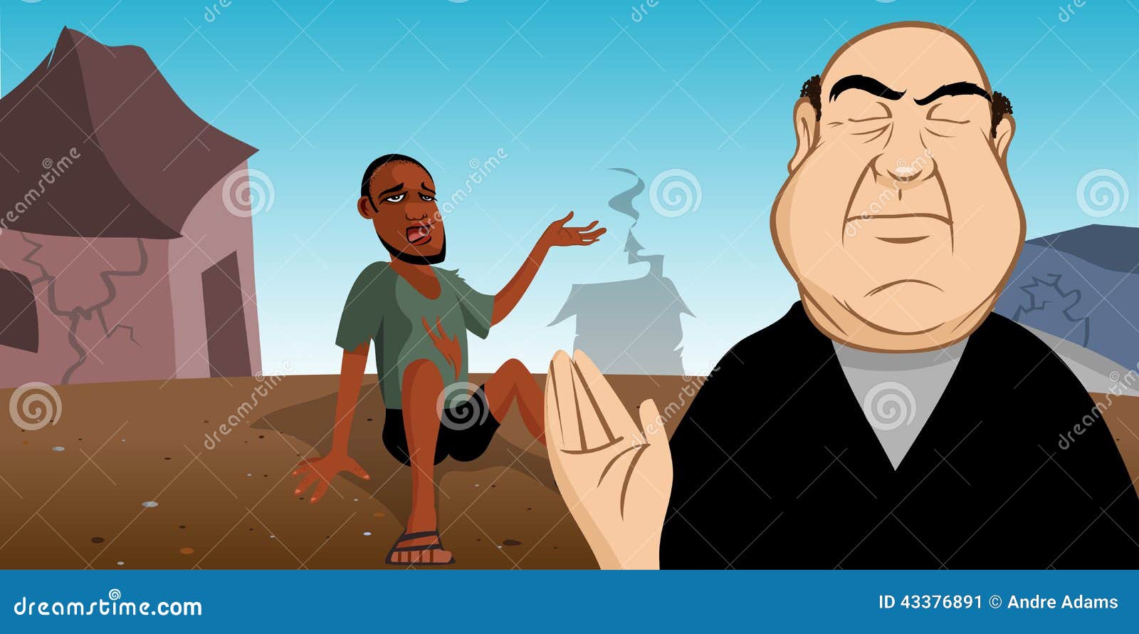 Poor homeless ignored stock illustration. Illustration of cracked ...