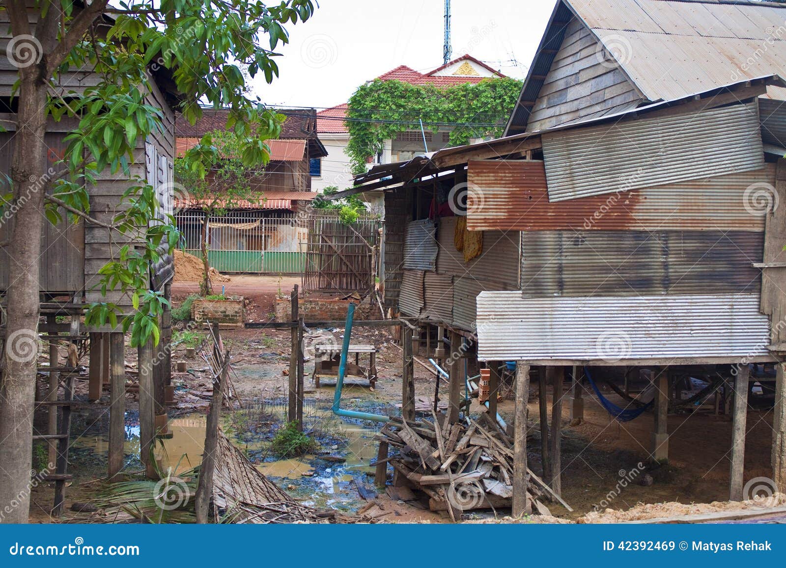 Poor Houses Of East Dagon, Yangon, Myanmar Stock Image | CartoonDealer ...