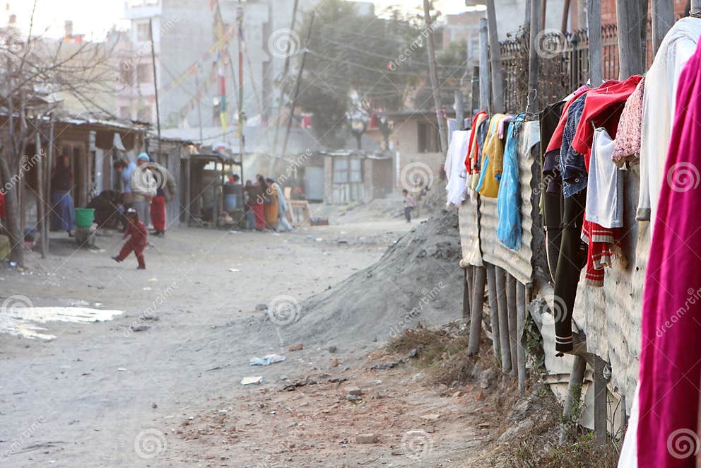 Poor housing area editorial stock photo. Image of gutter - 15101458